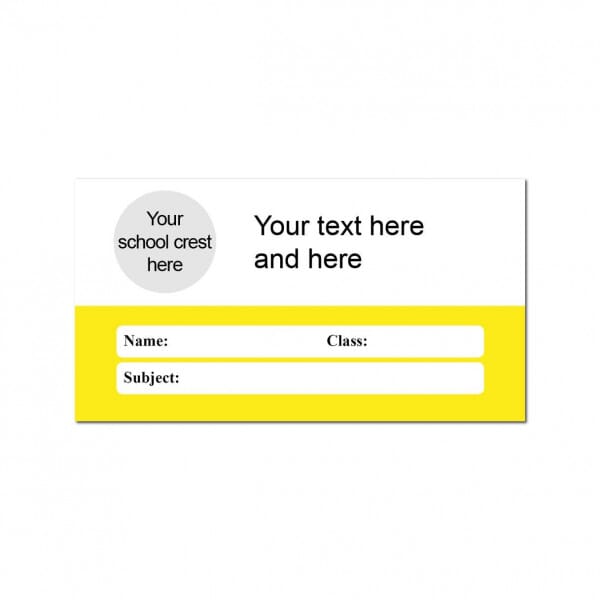 Yellow Personalised Exercise Book Labels