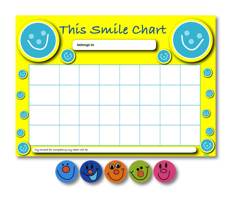 Smile face Reward Chart and Stickers