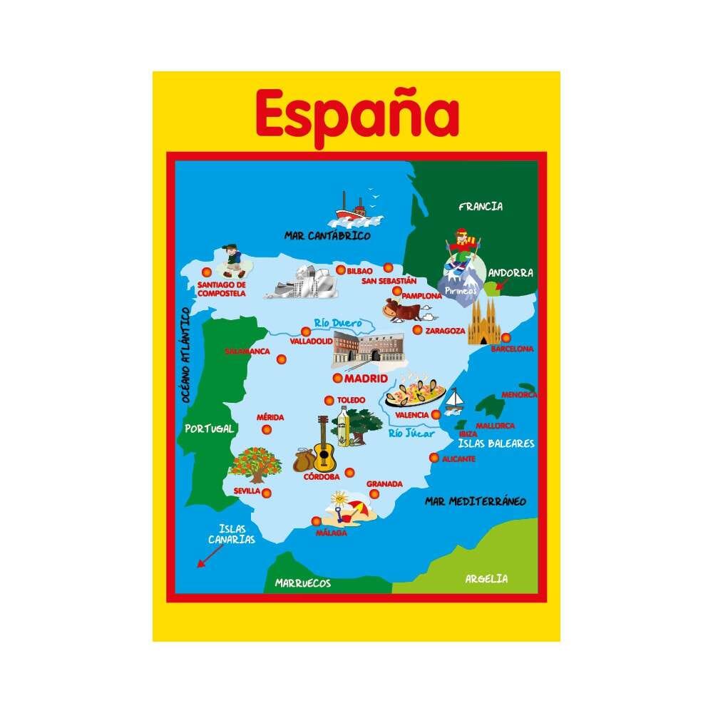 A2 Map Poster of Spain for Spanish classes