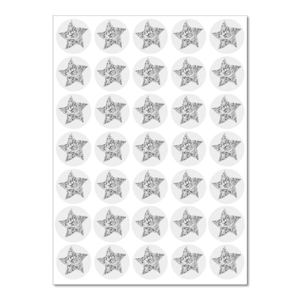 Sparkly Silver Star Stickers - 140 per pack