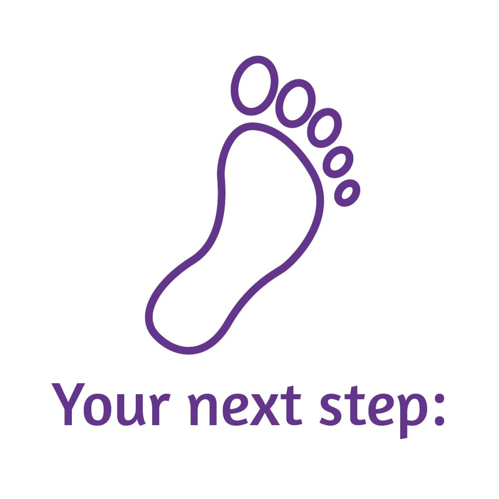 Purple Your Next Step Stamp from The Sticker Factory