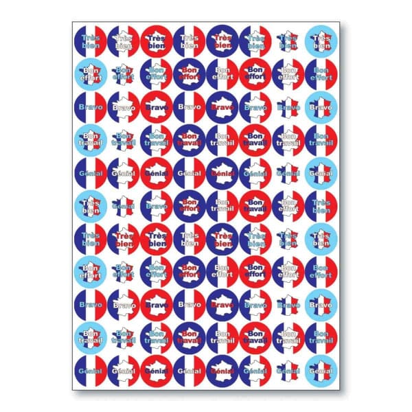 French Language Reward Stickers