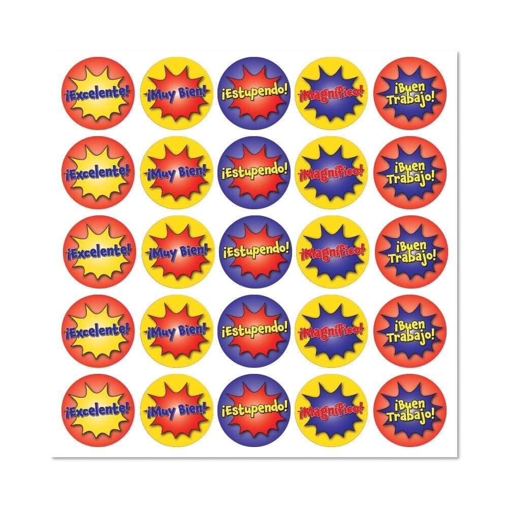 Spanish Praise Word Stickers - 125 per pack