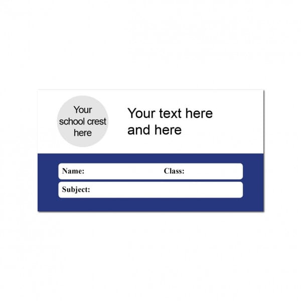 Dark Blue Personalised Exercise Book Labels
