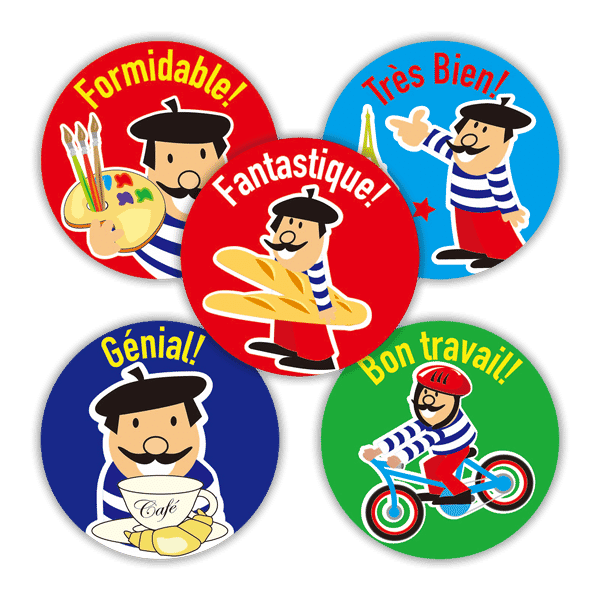 Sticker: French Character Variety Sheet