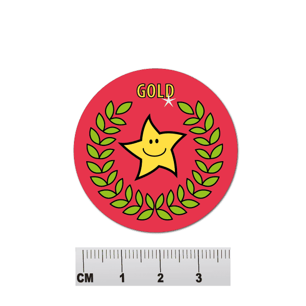 Gold Sports Day Stickers (38mm)