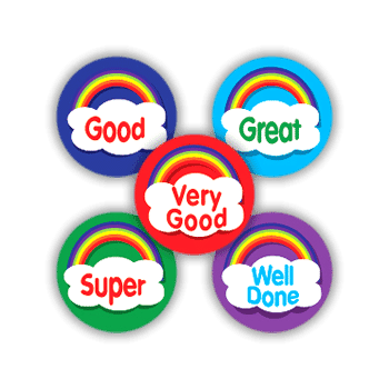Mini Round Rainbow Stickers - 605 stickers