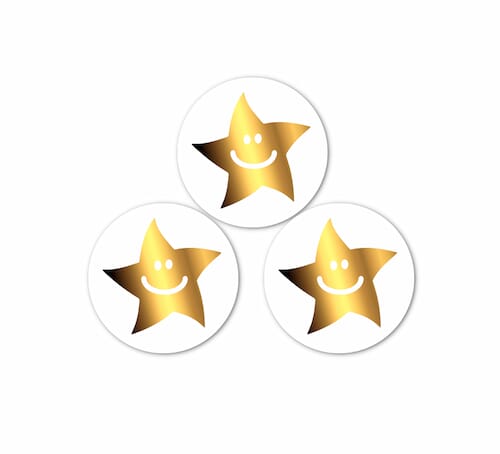 10mm Stars and Smiles Stickers | SuperStickers.com - SuperStickers