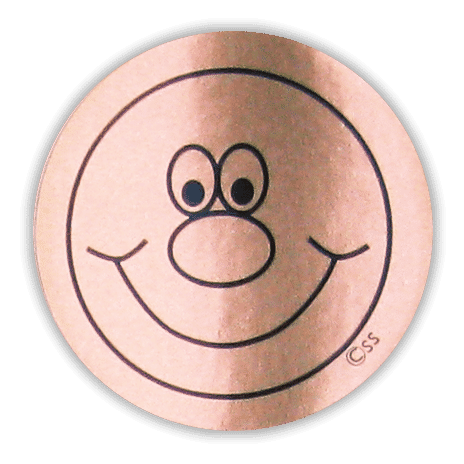 Metallic Bronze Foil Smiley Face Stickers