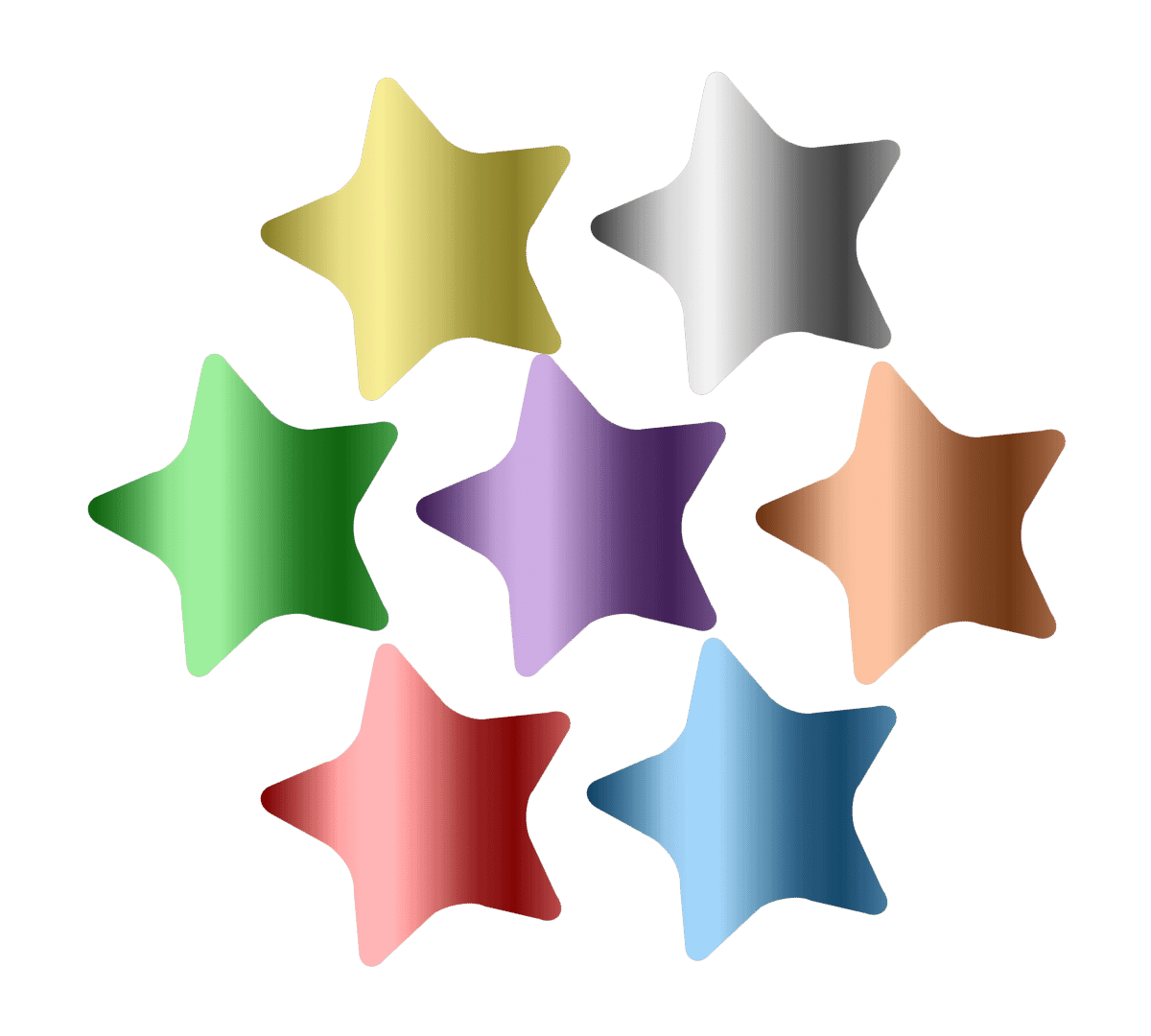 Multicolour Foil 19mm Star Stickers