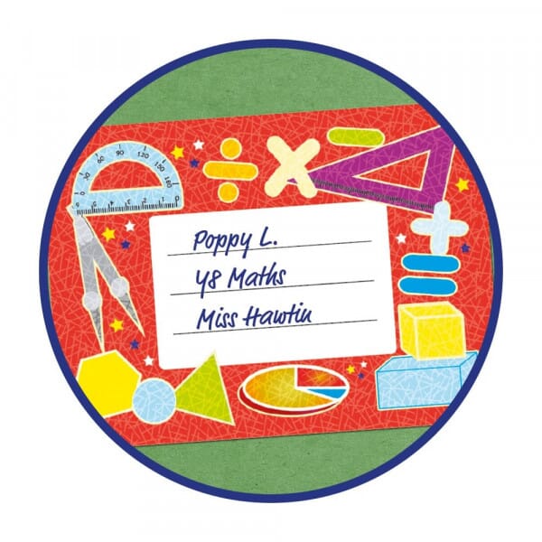 Exercise Book Labels: Maths2 - 32 per pack