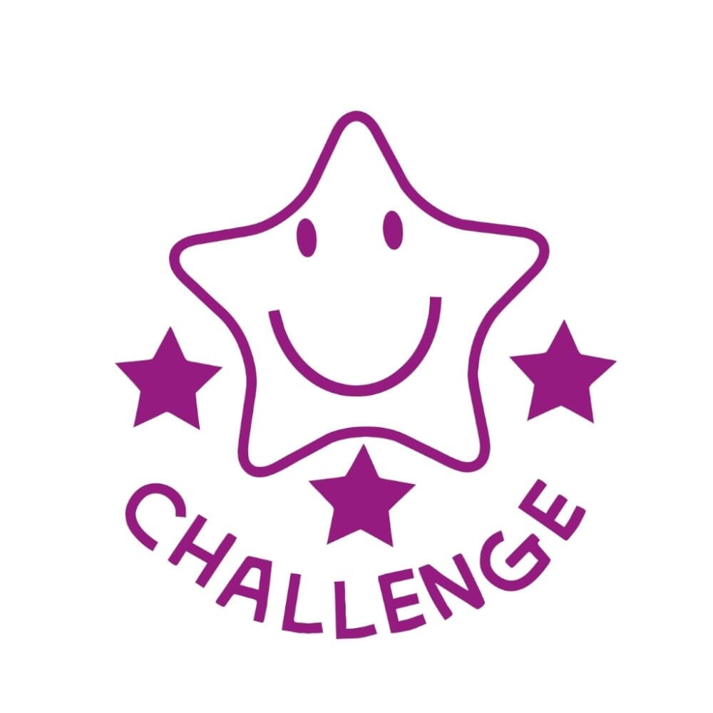Challenge Stamper in purple ink